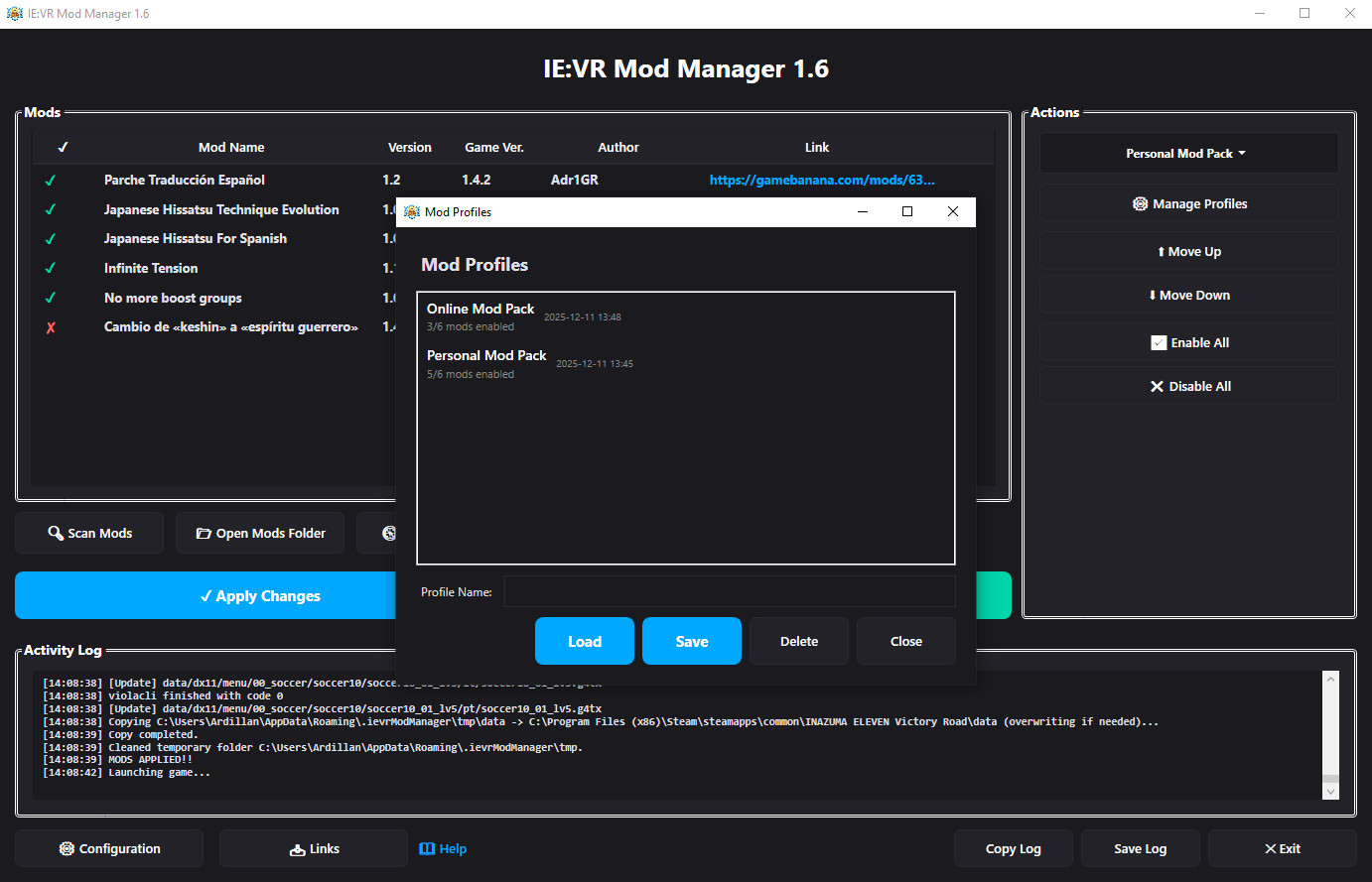 IEVR Mod Manager Modding Tool for Inazuma Eleven : Victory Road (PC ...