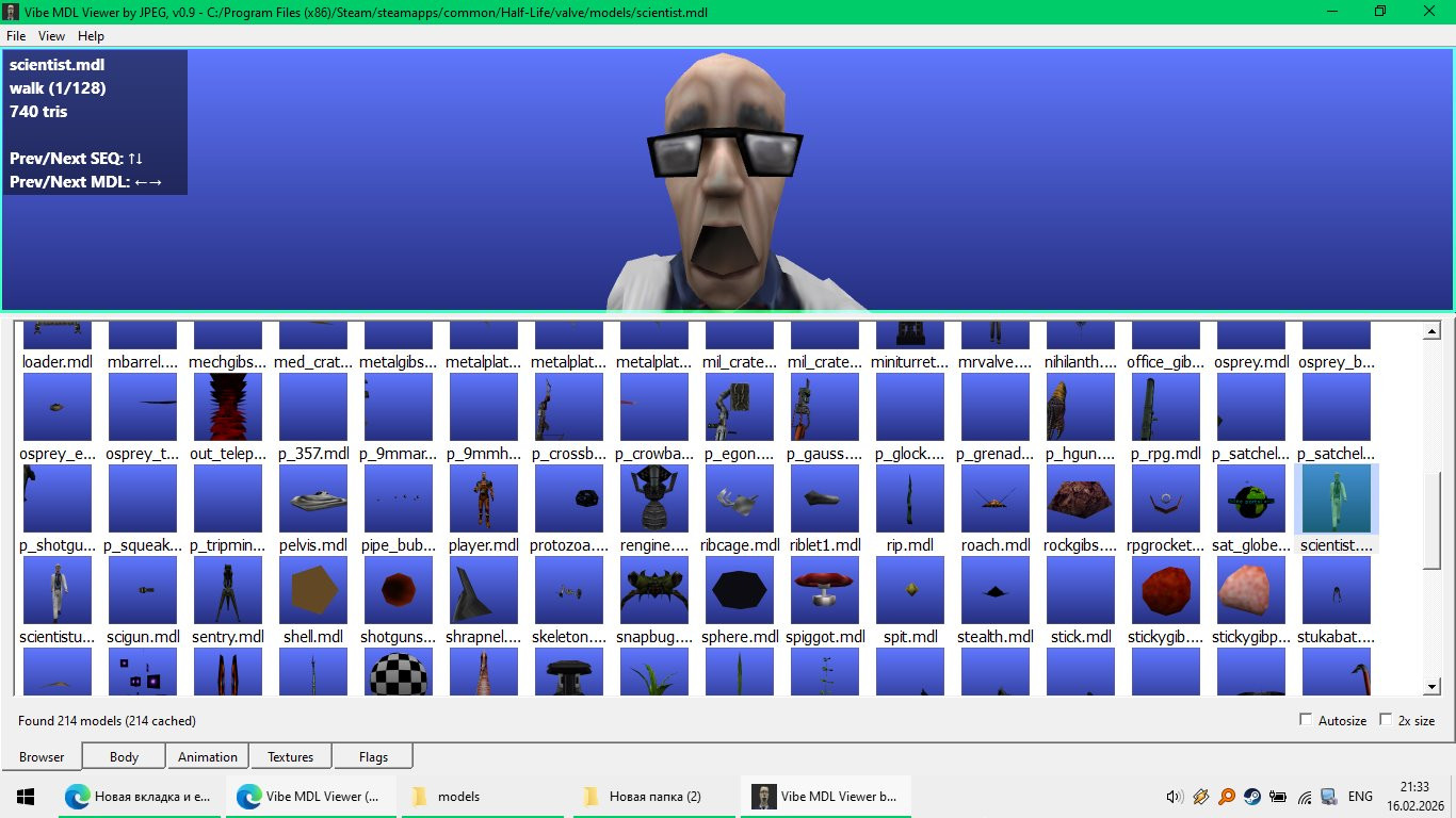 Vibe Model Viewer (Updated Apr.14) Modding Tool for Half-Life | HL ...