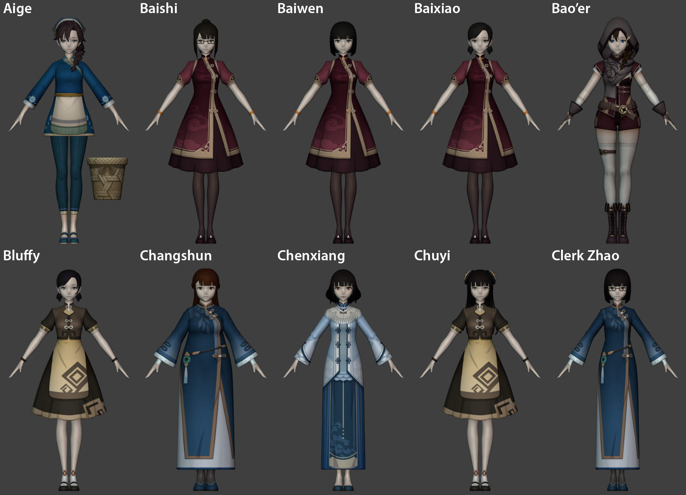 Genshin Impact Female Liyue NPC Models Modding Tool for Genshin Impact ...