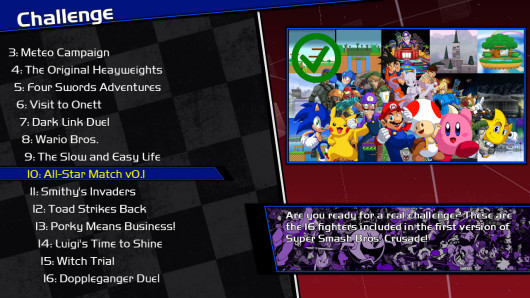 Challenge Tutorial: All-Star Match Tutorial for Super Smash Bros ...