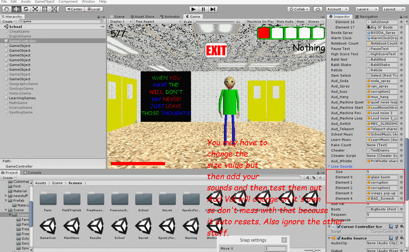 How to randomize lose sounds on gameover [FIXED] Tutorial for Baldi's Basics | Baldi Tutorials
