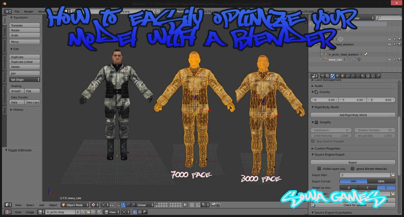 How to easily optimize your model with a blender Tutorial for Counter-Strike 1.6 | CS1.6 Tutorials