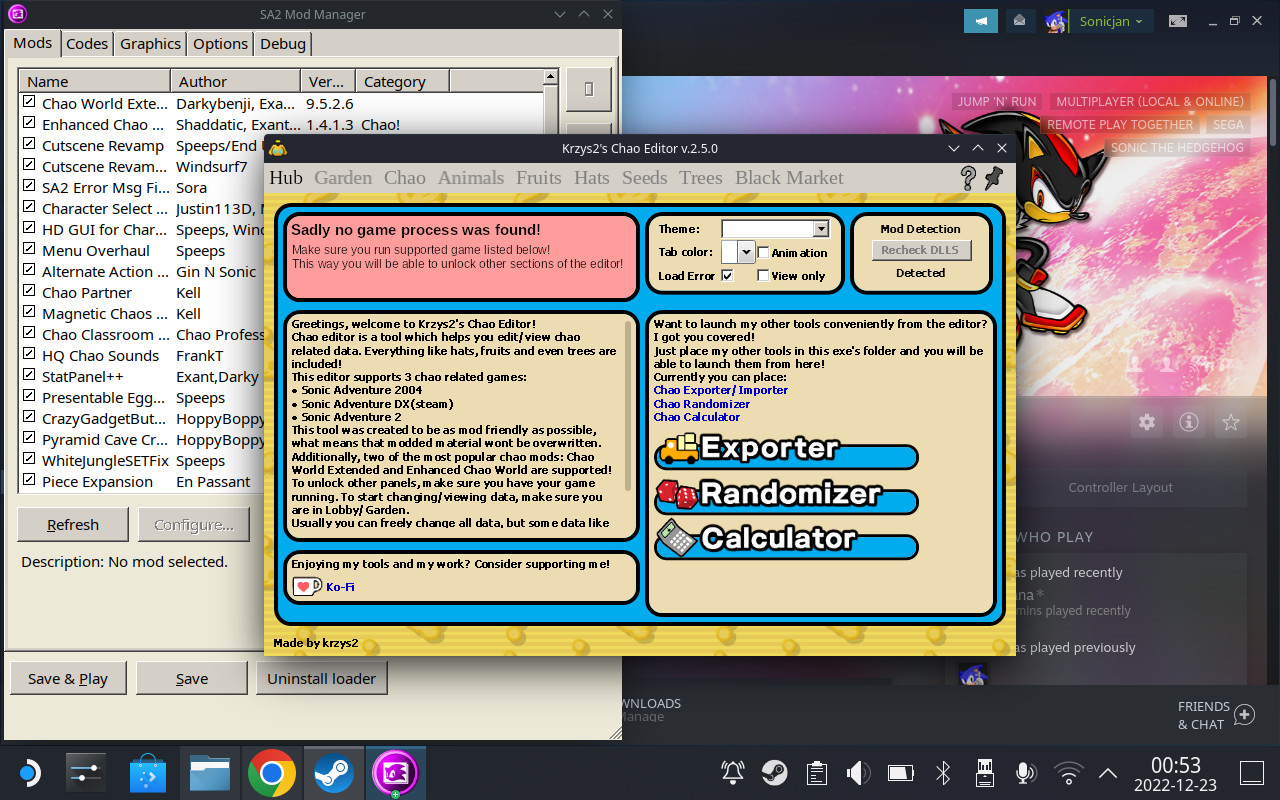 Steam Deck: Use Krzys2's Chao Editor and Mods Tutorial for Sonic Adventure 2 | SA2 Tutorials