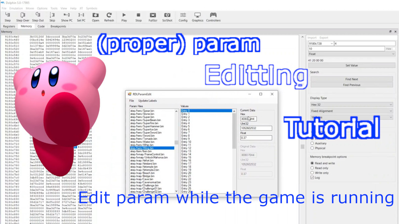 Edit param while the game is still running Tutorial for Kirby's Return to Dream Land | KRtDL ...