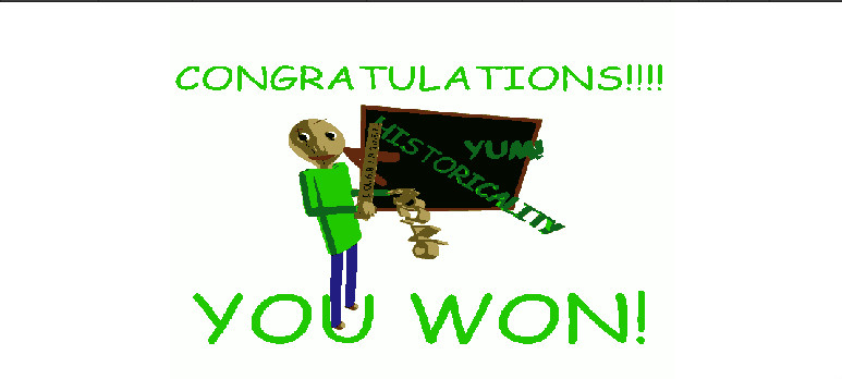 Returning to Main Menu After Winning Tutorial Tutorial for Baldi's Basics | Baldi Tutorials