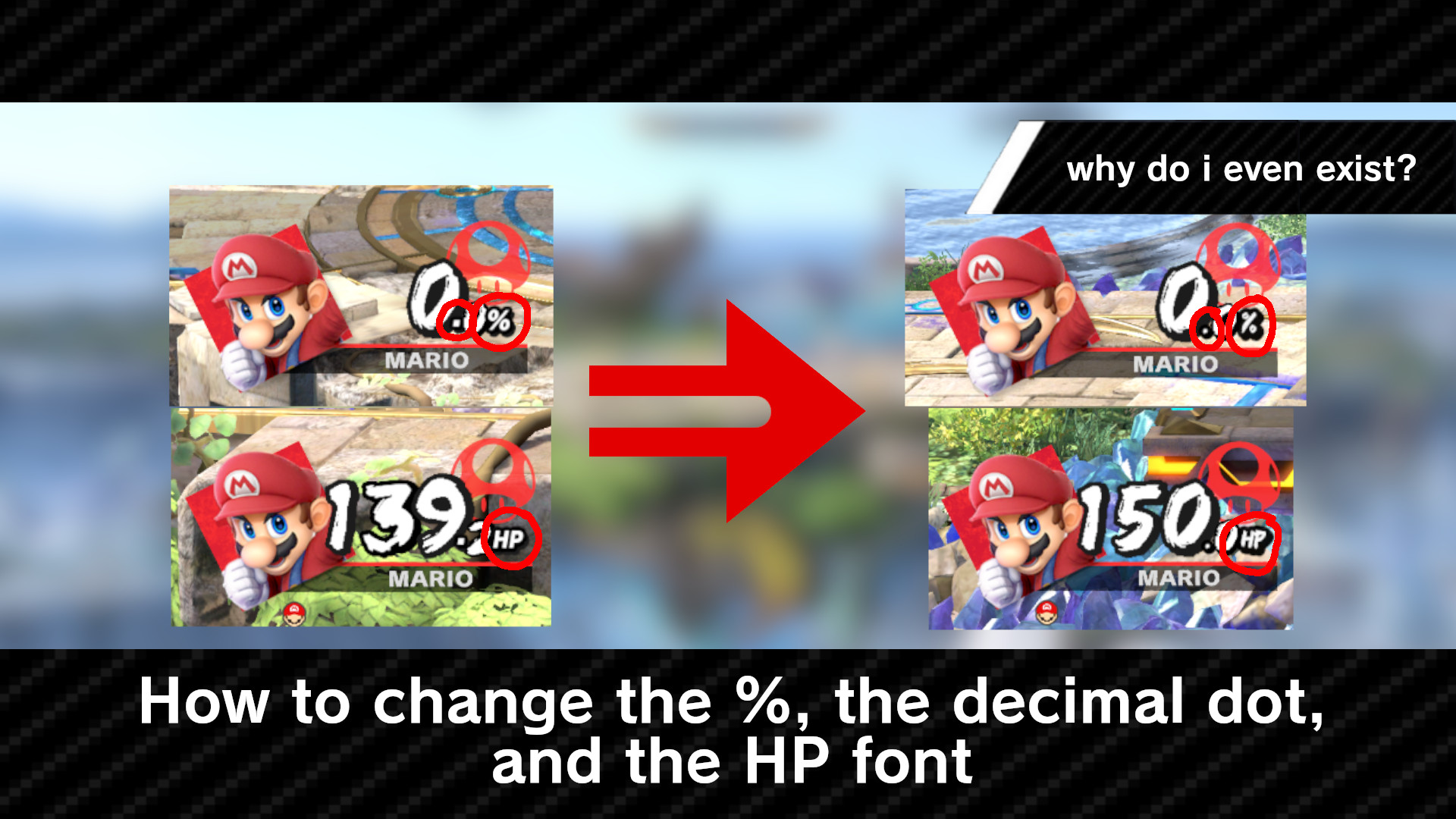 How to change the Percent Symbol, and HP Font Tutorial for Super Smash ...