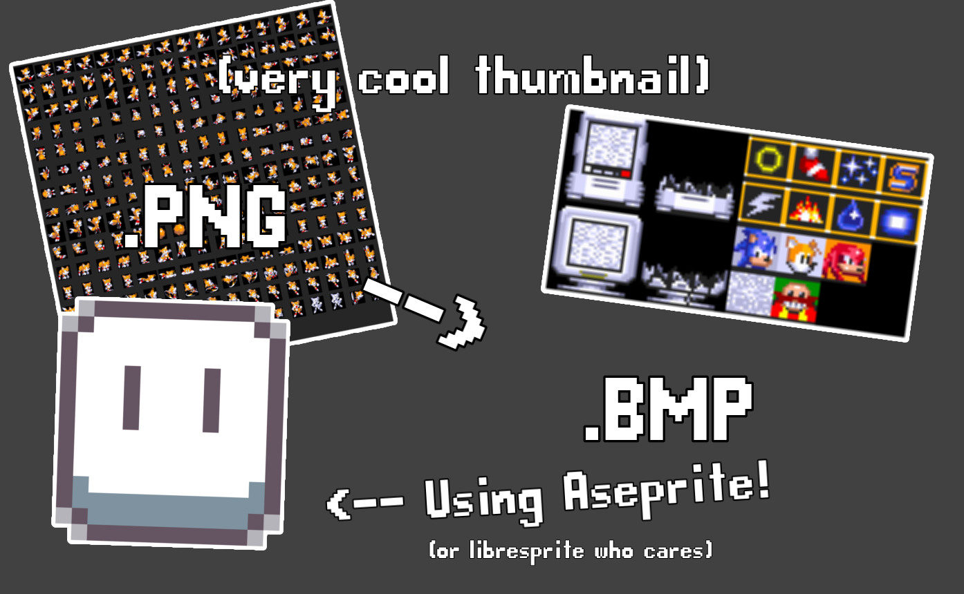 How to convert .png to .bmp using Aseprite Tutorial for Sonic 3 A.I.R. | S3AIR Tutorials