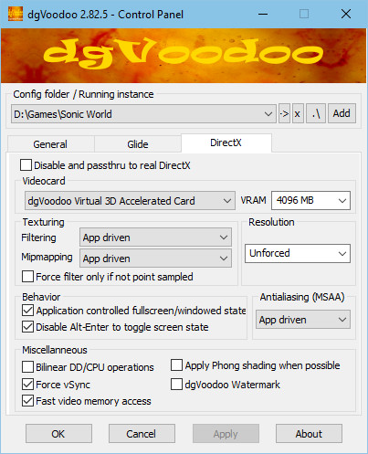 Configuring DGVoodoo for Max Performance Tutorial for Sonic World | SW ...