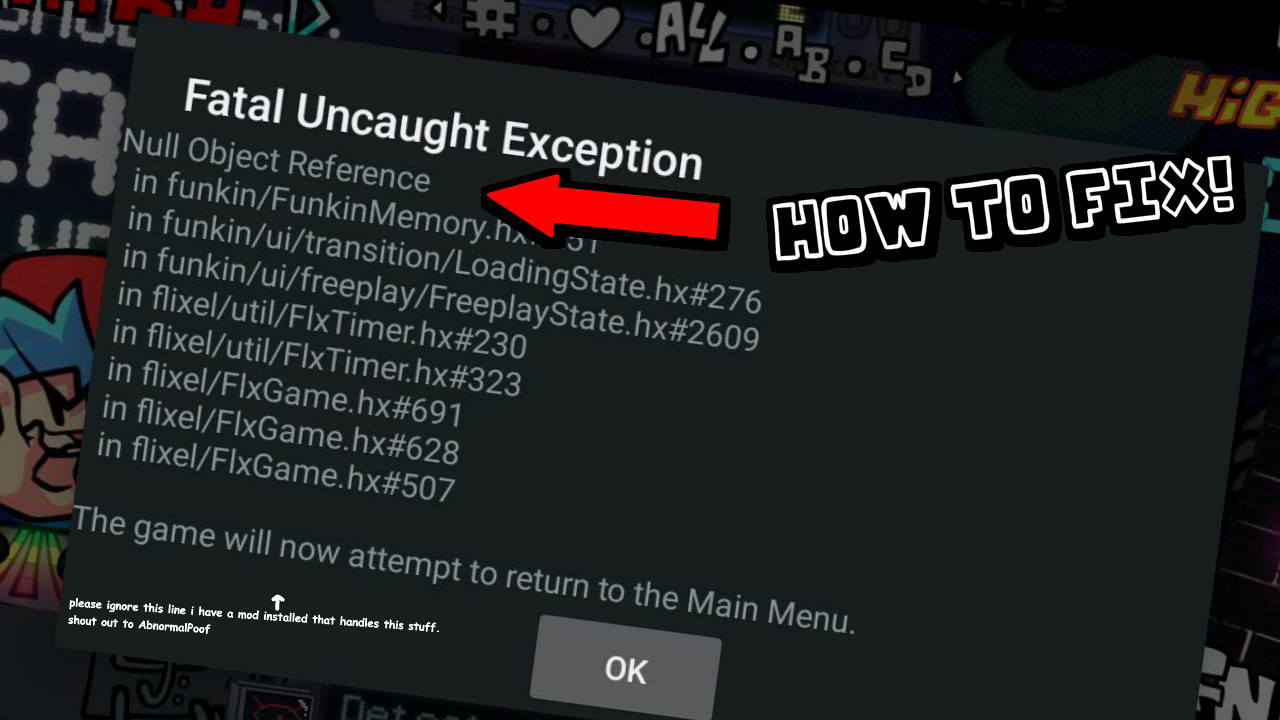 How to fix Fatal Uncaught Exception on Mobile Tutorial for Friday Night Funkin' | FNF Tutorials