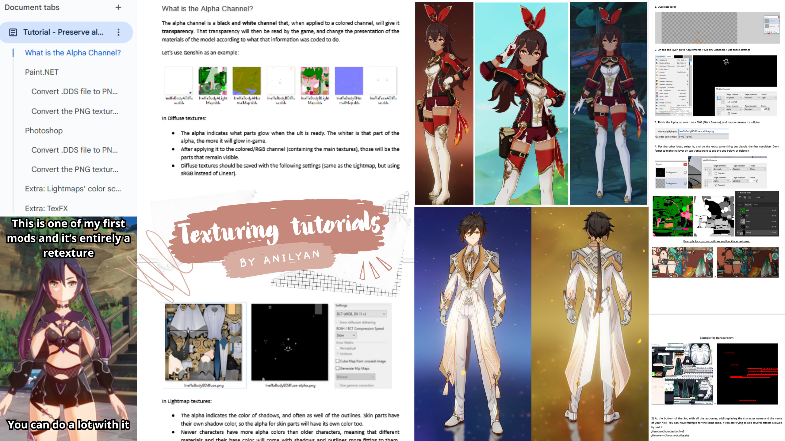 Textures- Preserve Alpha, .dds files, tips,... Tutorial for Genshin Impact | GI Tutorials