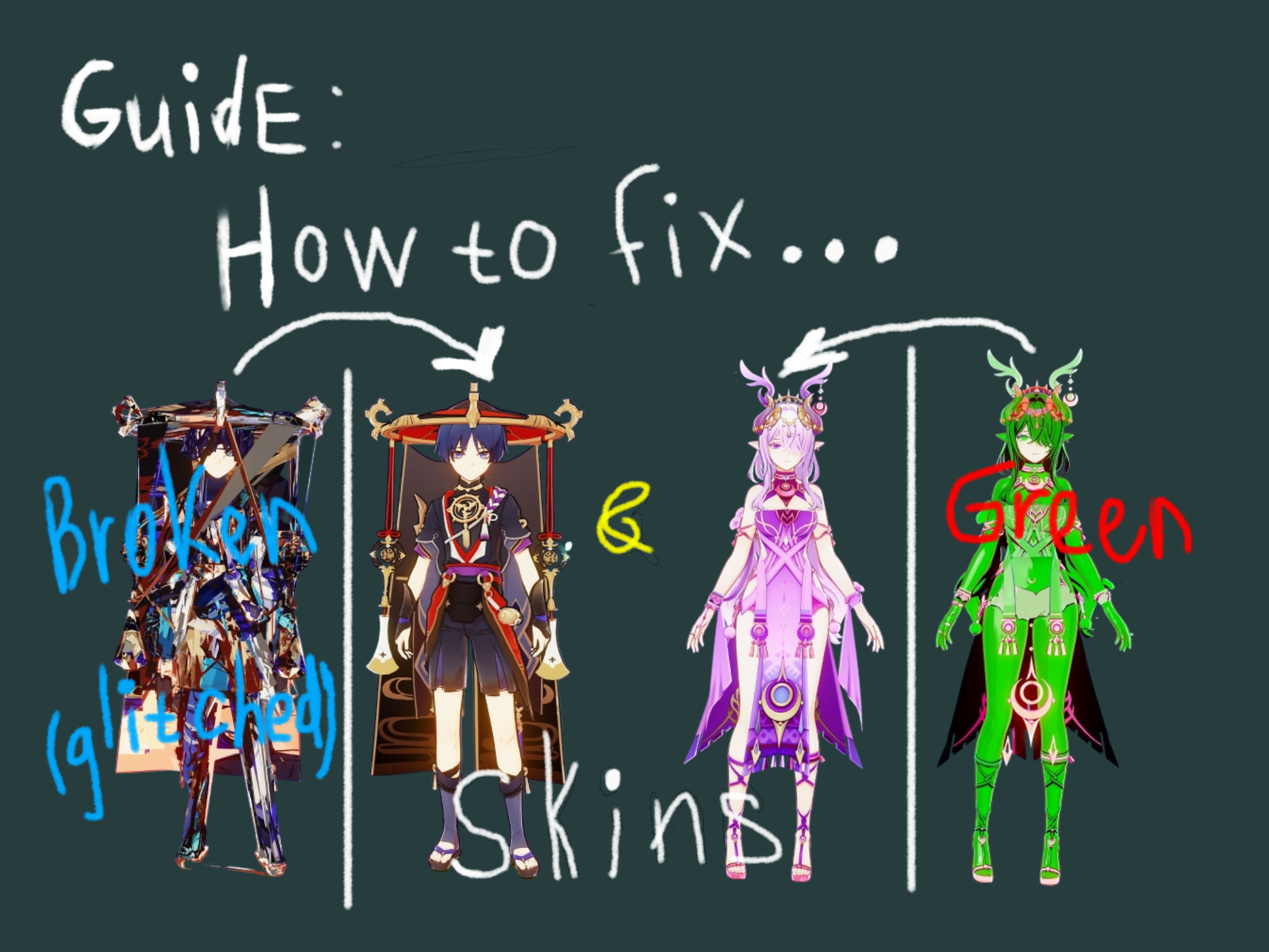 [UPDATE] How to fix GREEN & BROKEN SKINS for GI Tutorial for Genshin ...