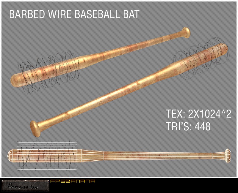 Barbed Wire Baseball Bat Work In Progress for GameBanana | GB Works In ...