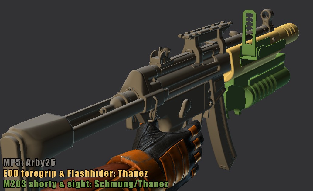 MP5 EOD/203 shorty Work In Progress for Black Mesa | BM Works In Progress