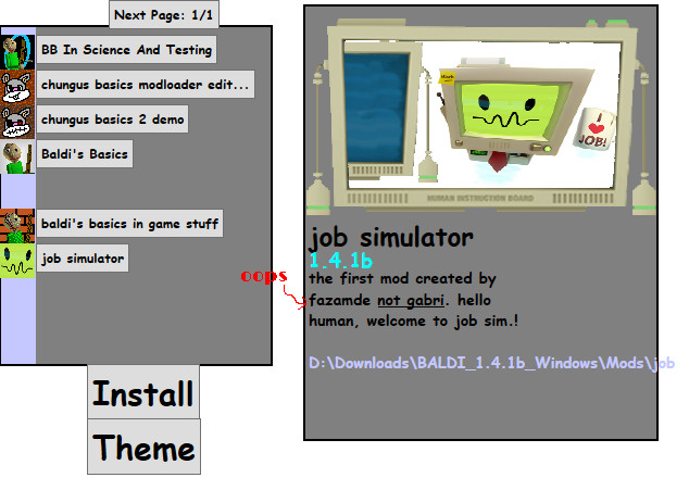 job simulator Work In Progress for Baldi's Basics | Baldi Works In Progress