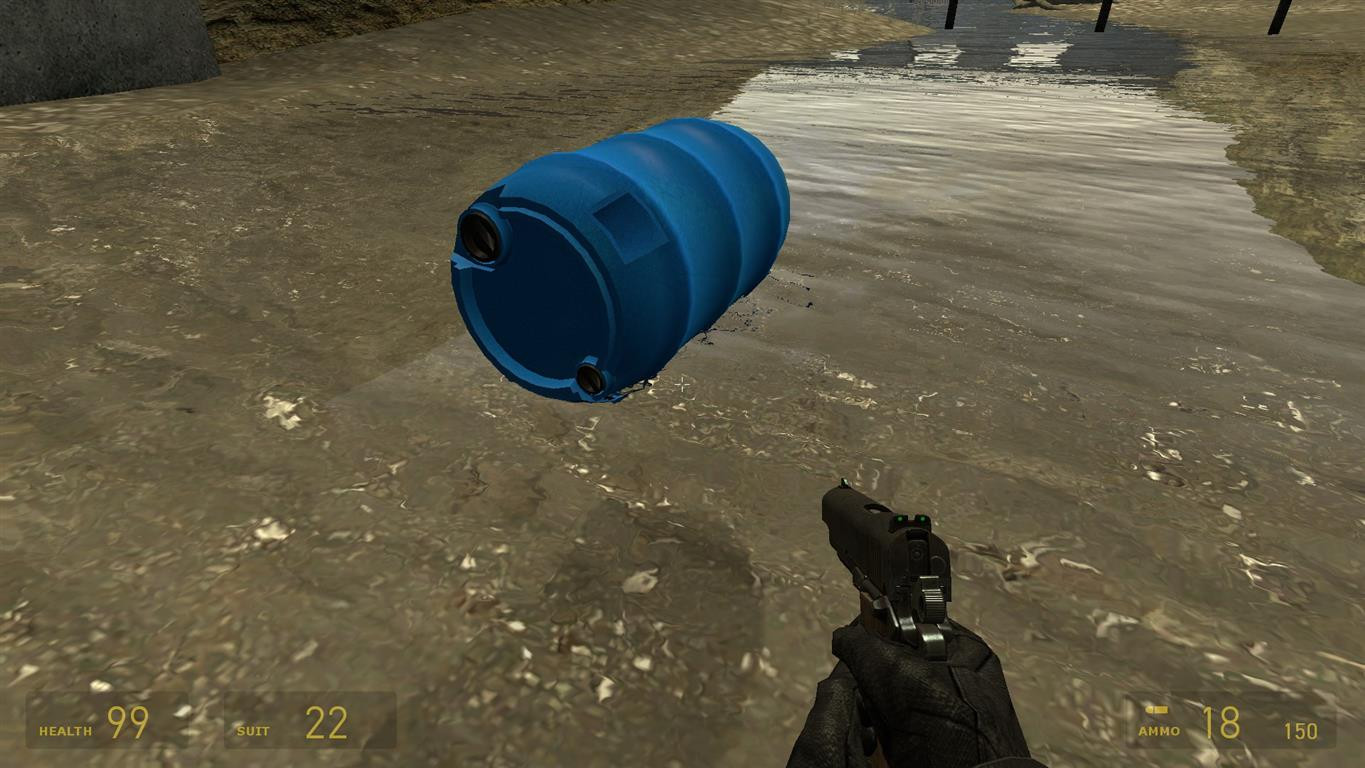 Blue plastic barrel Work In Progress for Half-Life 2 | HL2 Works In ...