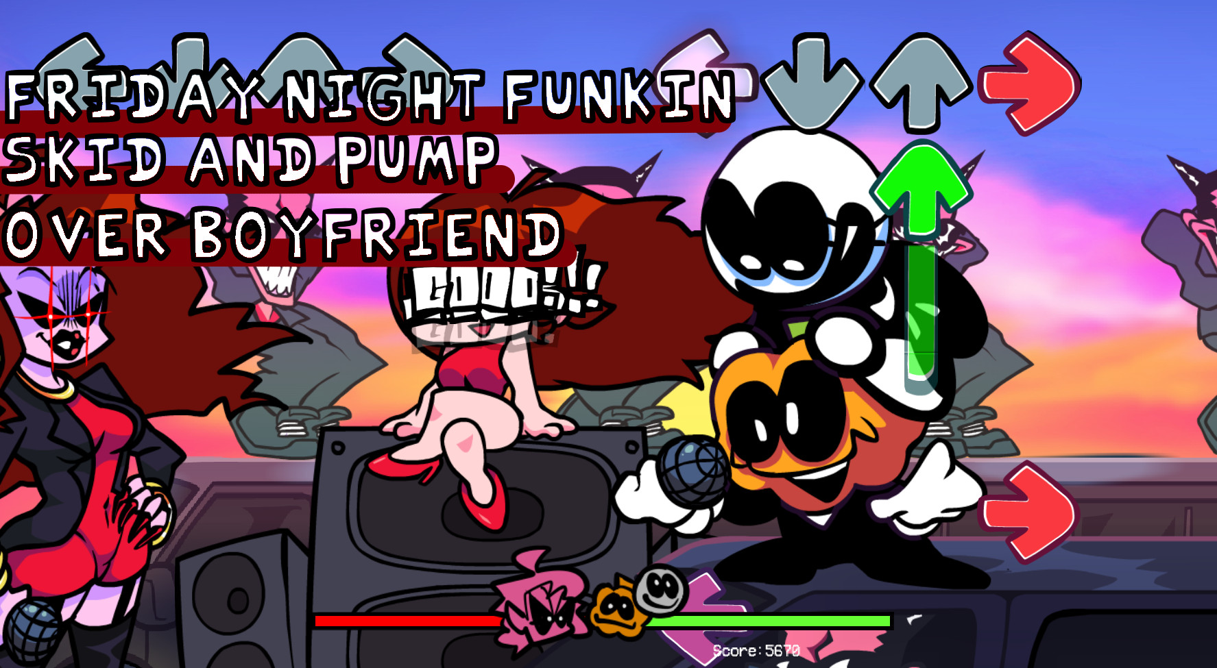Skid and Pump over boyfriend [Friday Night Funkin'] [Works In Progress]