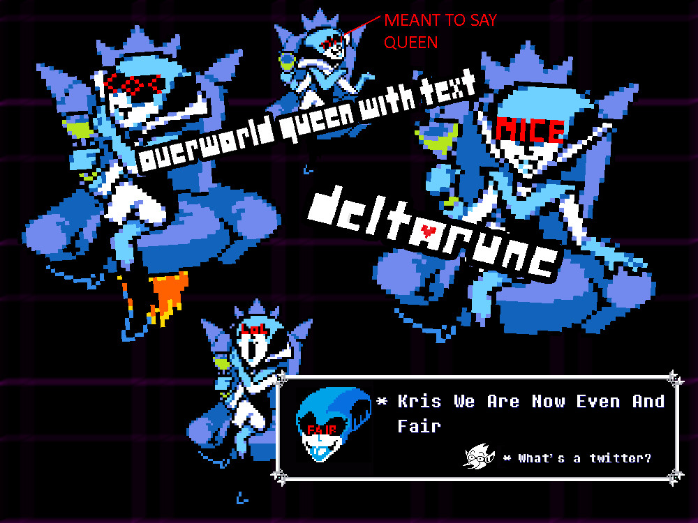 Overworld Queen with Face Text [Deltarune] [Works In Progress]