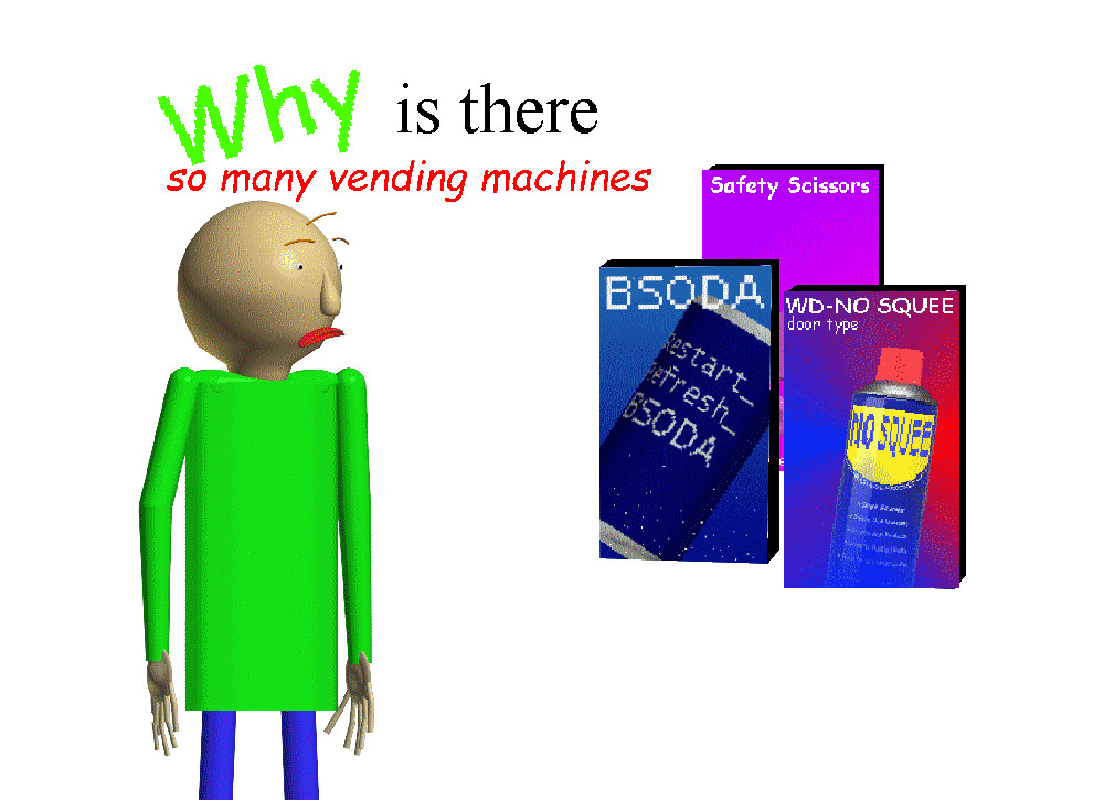 Why is there so many vending machines [Baldi's Basics] [Works In Progress]