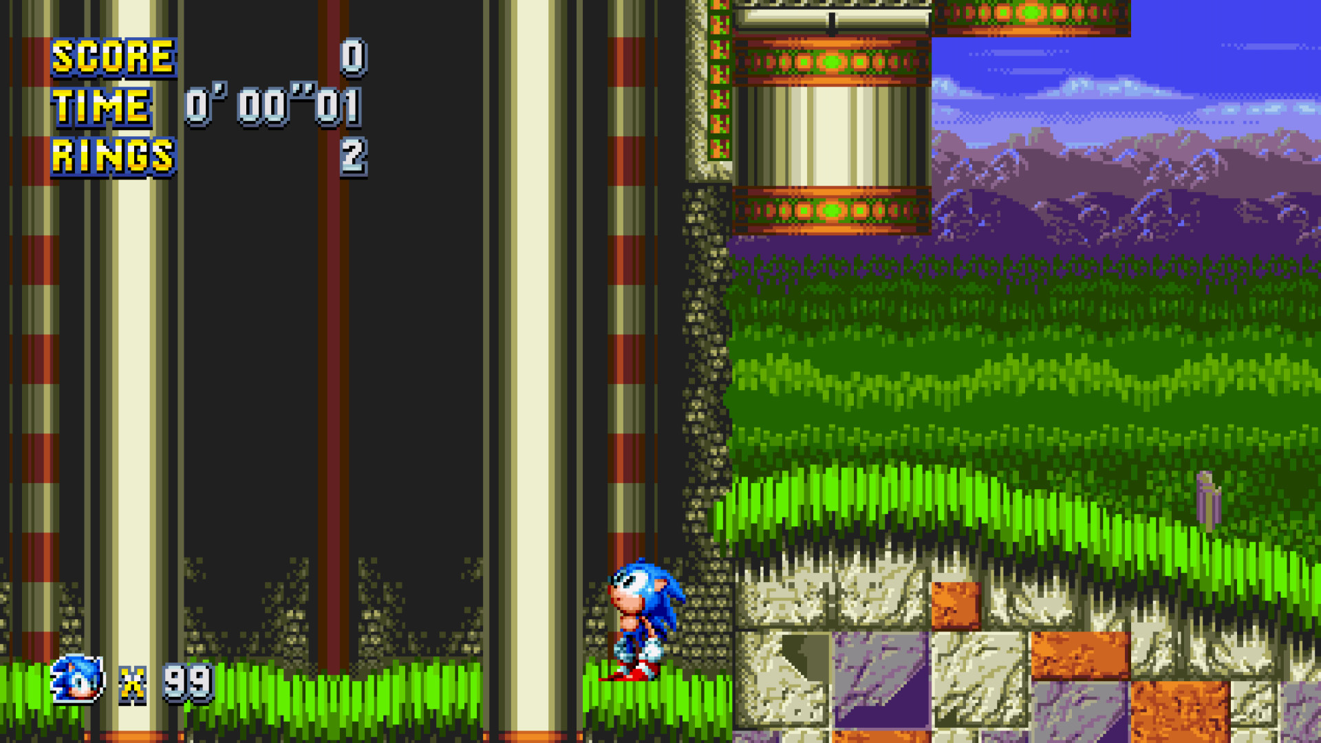 Marble Garden Zone over GHZ Work In Progress for Sonic Mania | SM Works ...