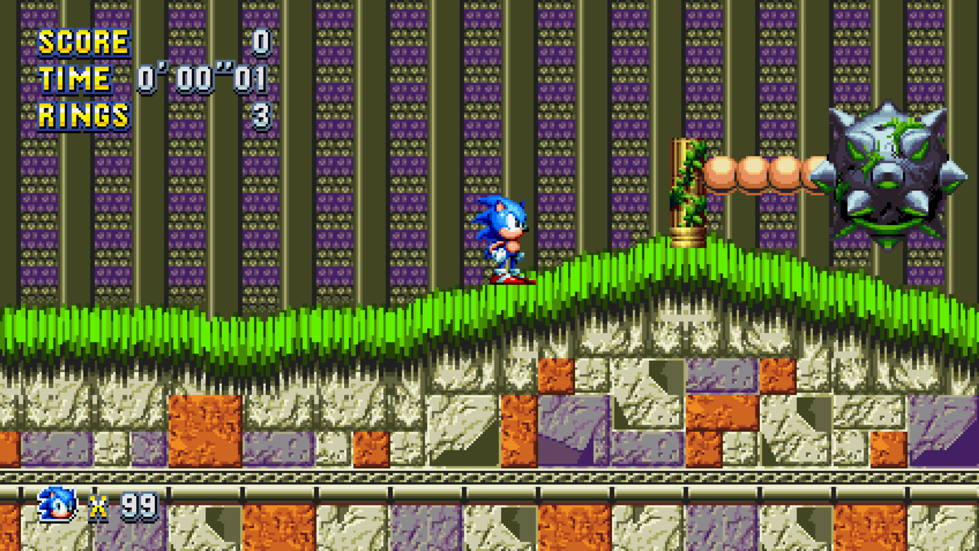 Marble Garden Zone over GHZ Work In Progress for Sonic Mania | SM Works ...