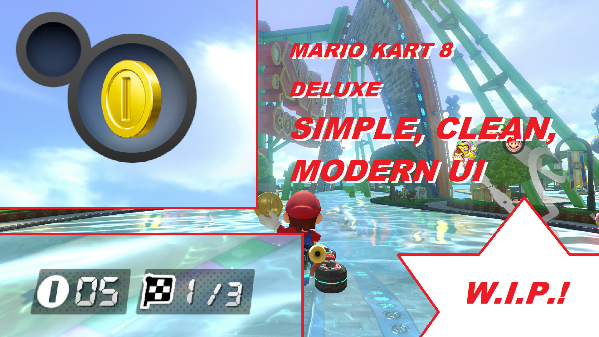 Simple, Clean, Modern UI (Heavy W.I.P.) Work In Progress for Mario Kart ...