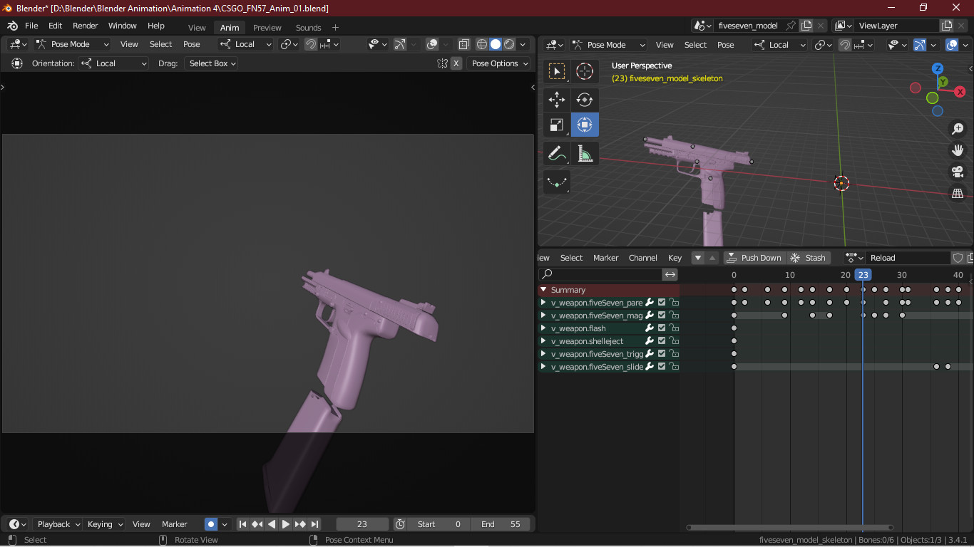 CSGO Five-seven Re-animations [Counter-Strike: Source] [Works In Progress]