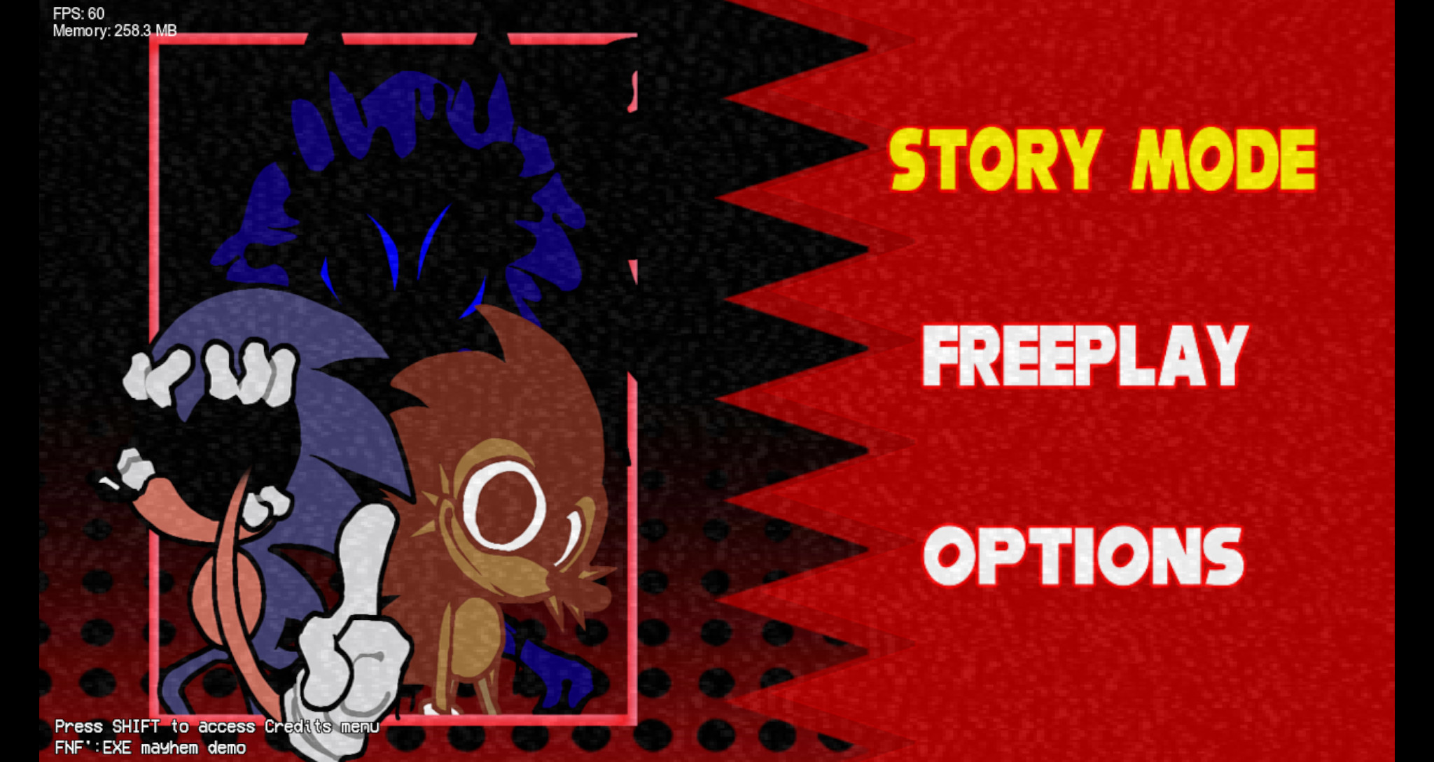 FNF: Exe Mayhem Work In Progress for Friday Night Funkin' | FNF Works ...