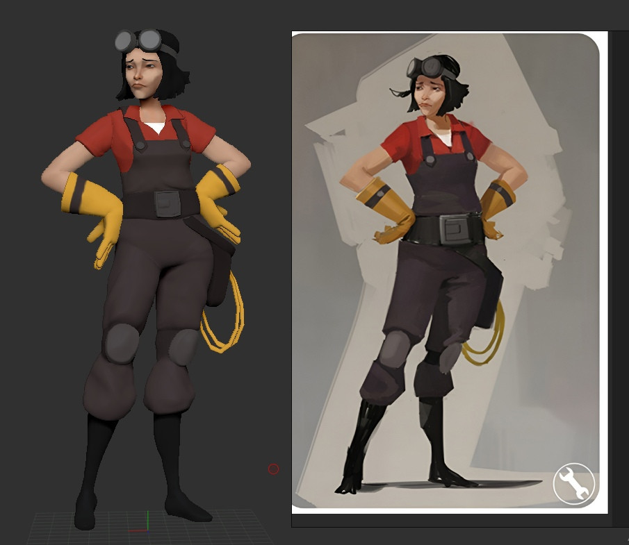 Faithful Female Engineer Work In Progress for Team Fortress 2 | TF2 ...
