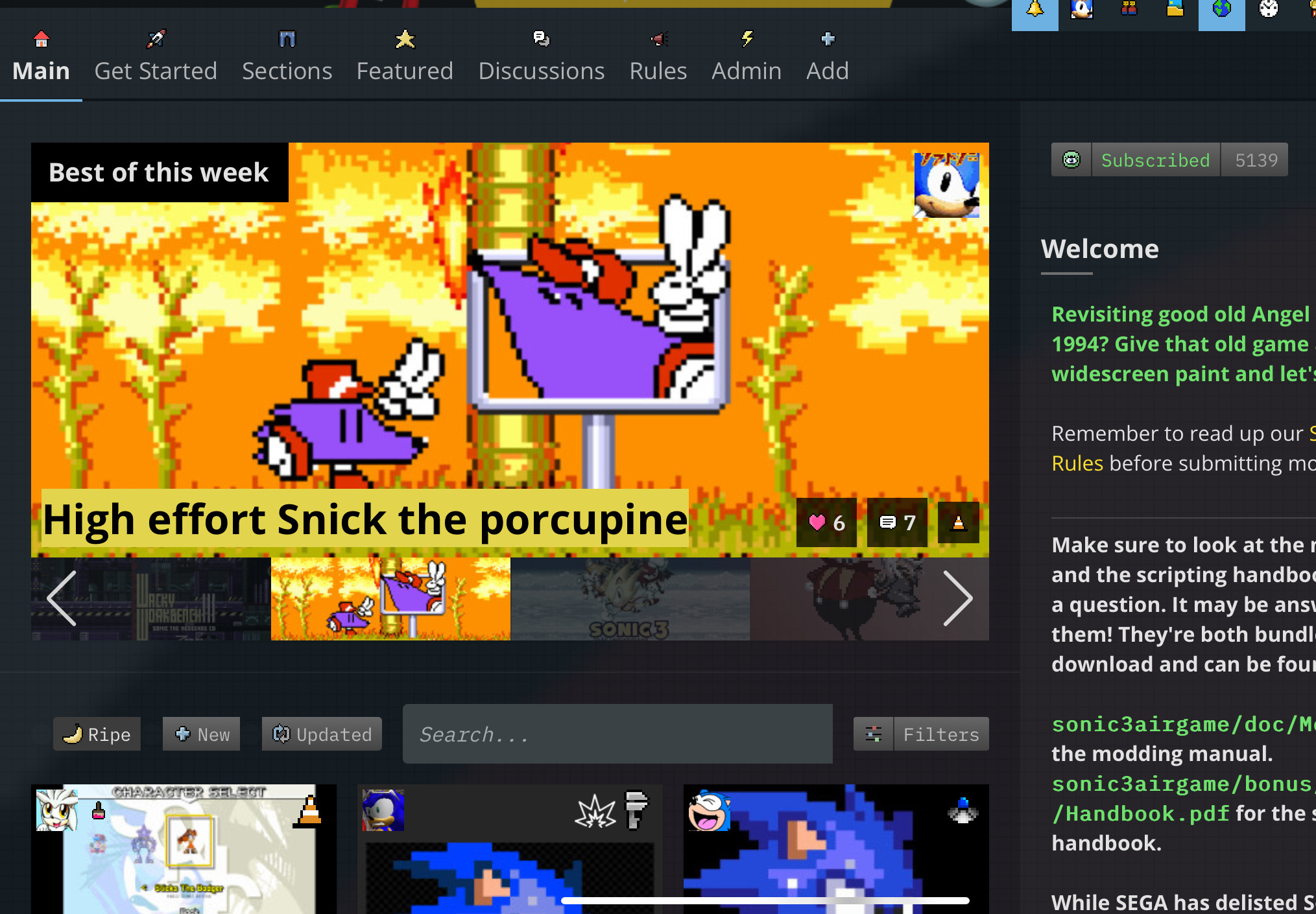 High effort Snick the porcupine Work In Progress for Sonic 3 A.I.R ...