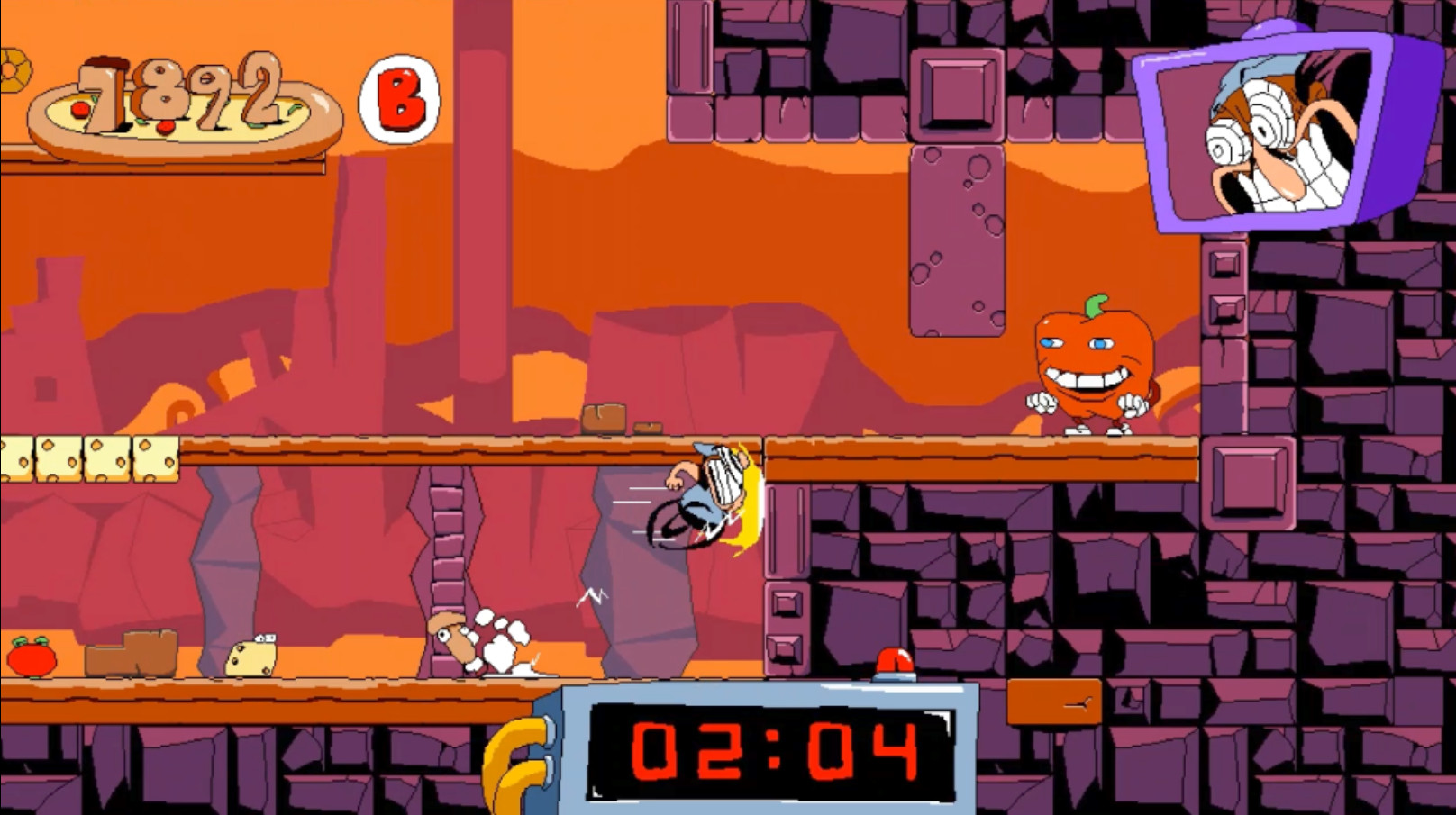 The WAR Timer, but it's in every level Work In Progress for Pizza Tower ...