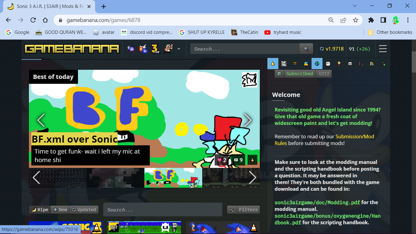 (Beta, cancelled) BF.xml over Sonic Work In Progress for Sonic 3 A.I.R ...