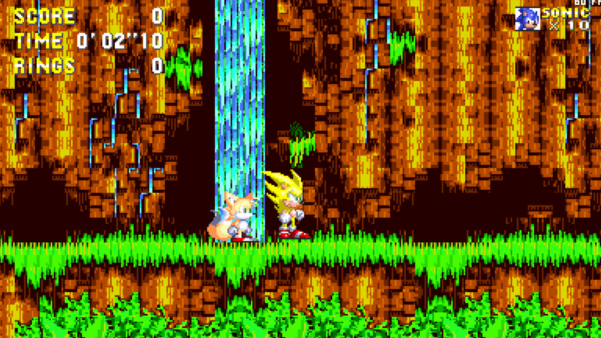 Super sonic over sonic (with super tails palette) [Sonic 3 A.I.R ...