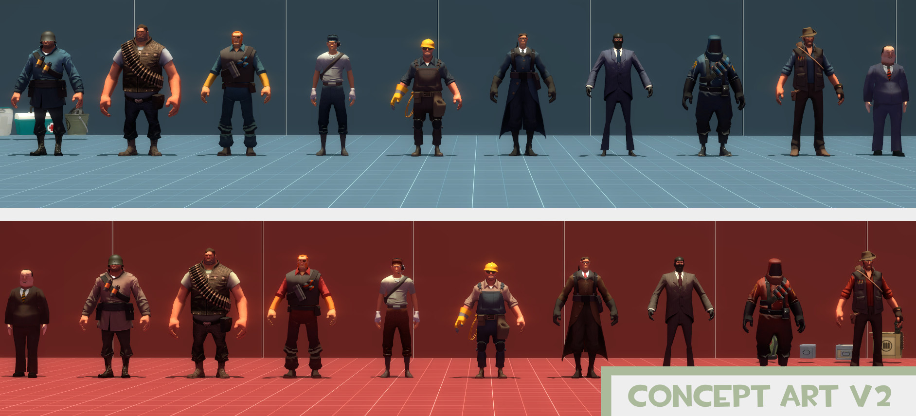 Concept art Characters Work In Progress for Pre-Fortress 2 | PF2 Works ...