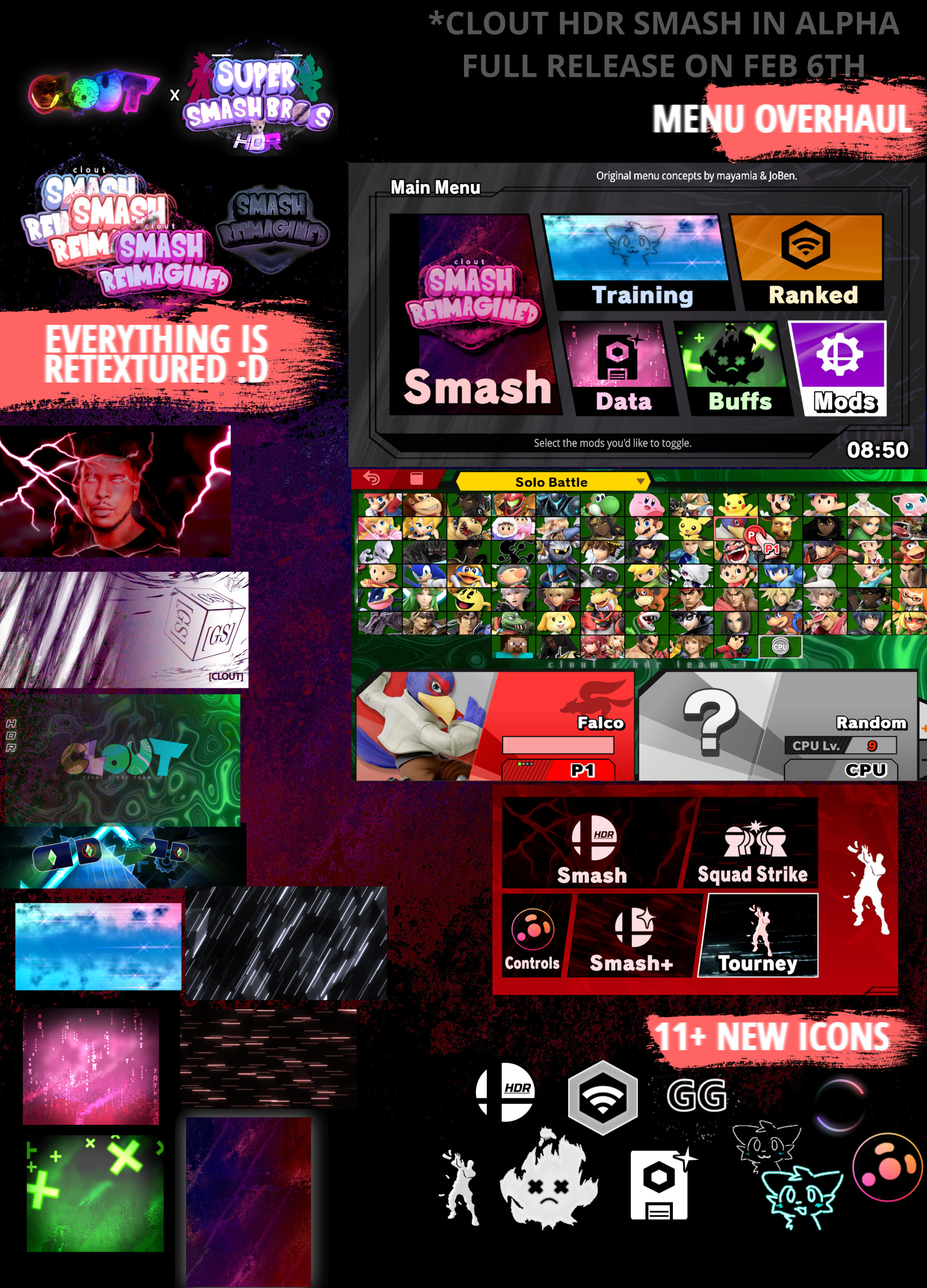 HDR-Compatible CLOUT Menu Overhaul Work In Progress for Super Smash ...