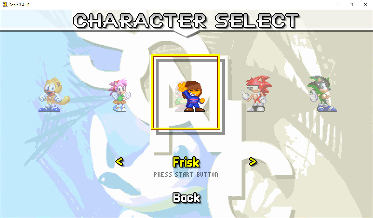 [ON HOLD] Extra Slot Frisk Work In Progress for Sonic 3 A.I.R. | S3AIR ...