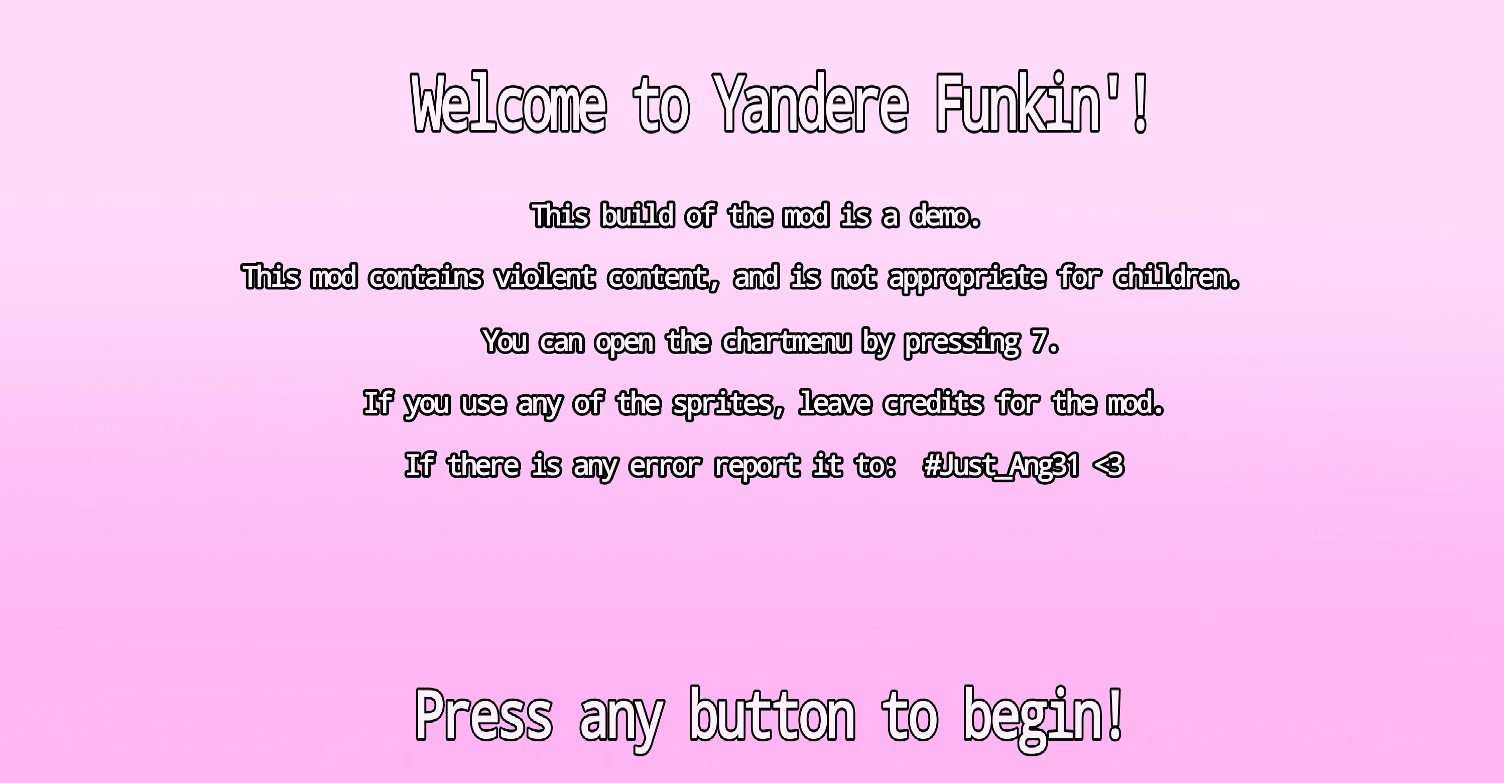 Yandere Funkin' Moved Work In Progress for Friday Night Funkin' | FNF Works In Progress