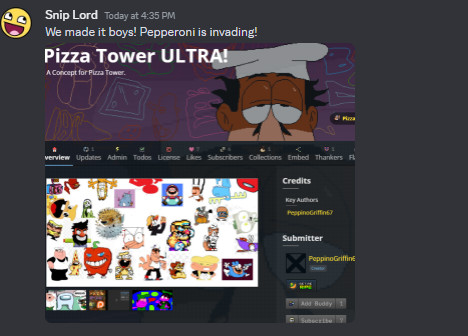 The Pepperoni Mod Work In Progress for Pizza Tower | PT Works In Progress