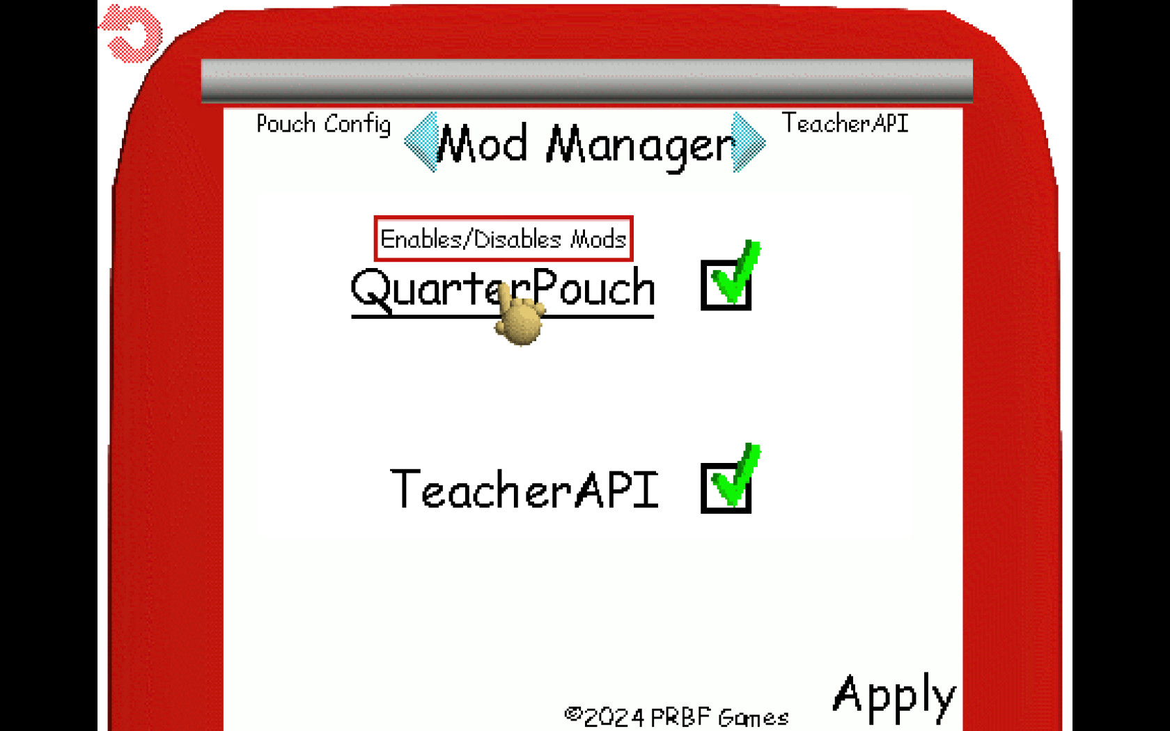 [Plus Mod / PRBF's ] Mod Manager Work In Progress for Baldi's Basics | Baldi Works In Progress