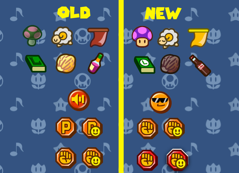 Ryman's Revised Items and Badges Work In Progress for Paper Mario: The ...