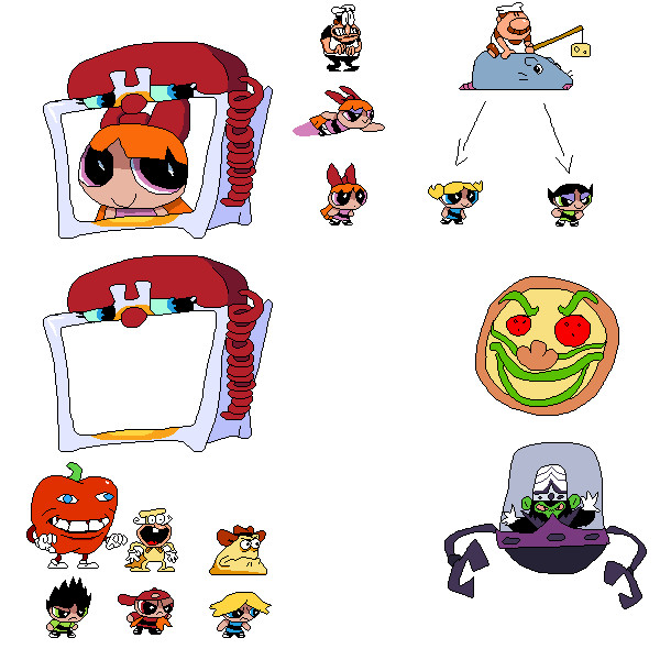 Powerpuff Girls in Pizza Tower (wip page) Work In Progress for Pizza ...