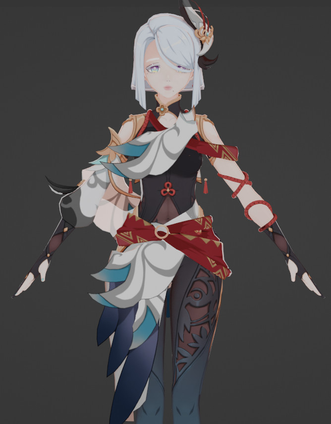Shenhe World's Shackles V2 - Side Skirt Work In Progress for Genshin ...