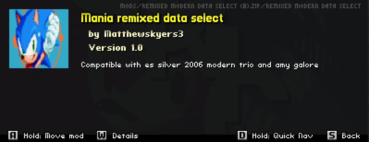 Mania remixed Data select Work In Progress for Sonic 3 A.I.R. | S3AIR ...