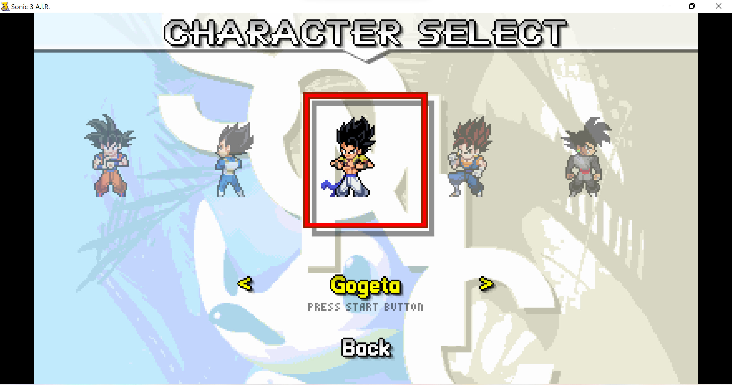 Dragon Ball Z extra slot Work In Progress for Sonic 3 A.I.R. | S3AIR ...