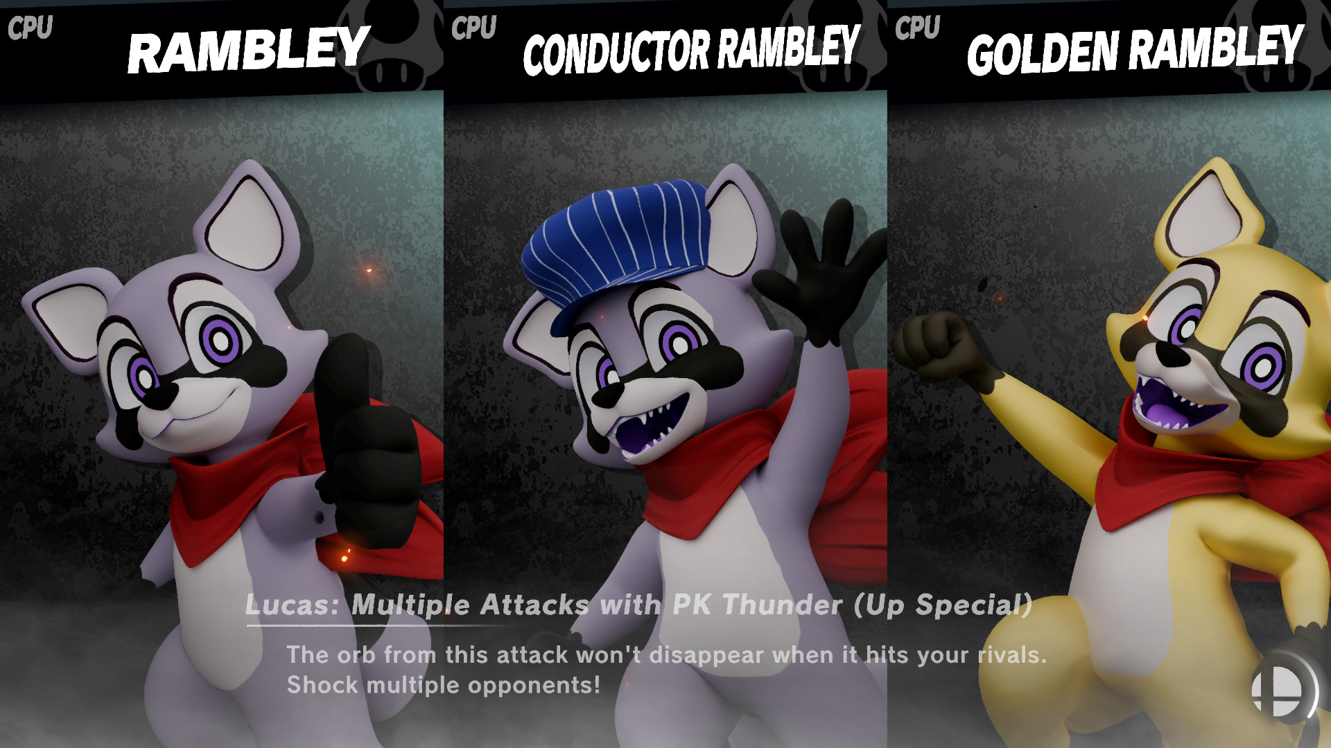 [WIP] Rambley the Raccoon Work In Progress for Super Smash Bros ...