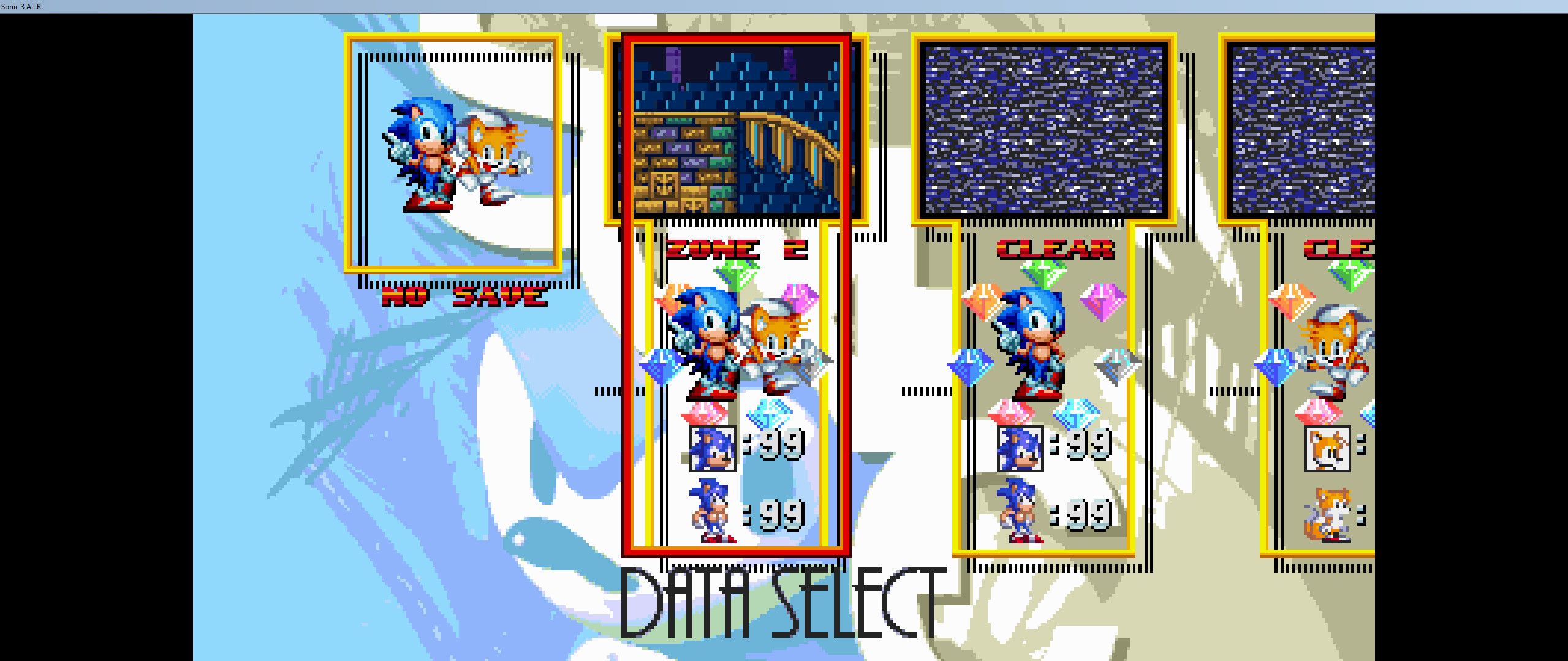 Mania style data select. Work In Progress for Sonic 3 A.I.R. | S3AIR ...