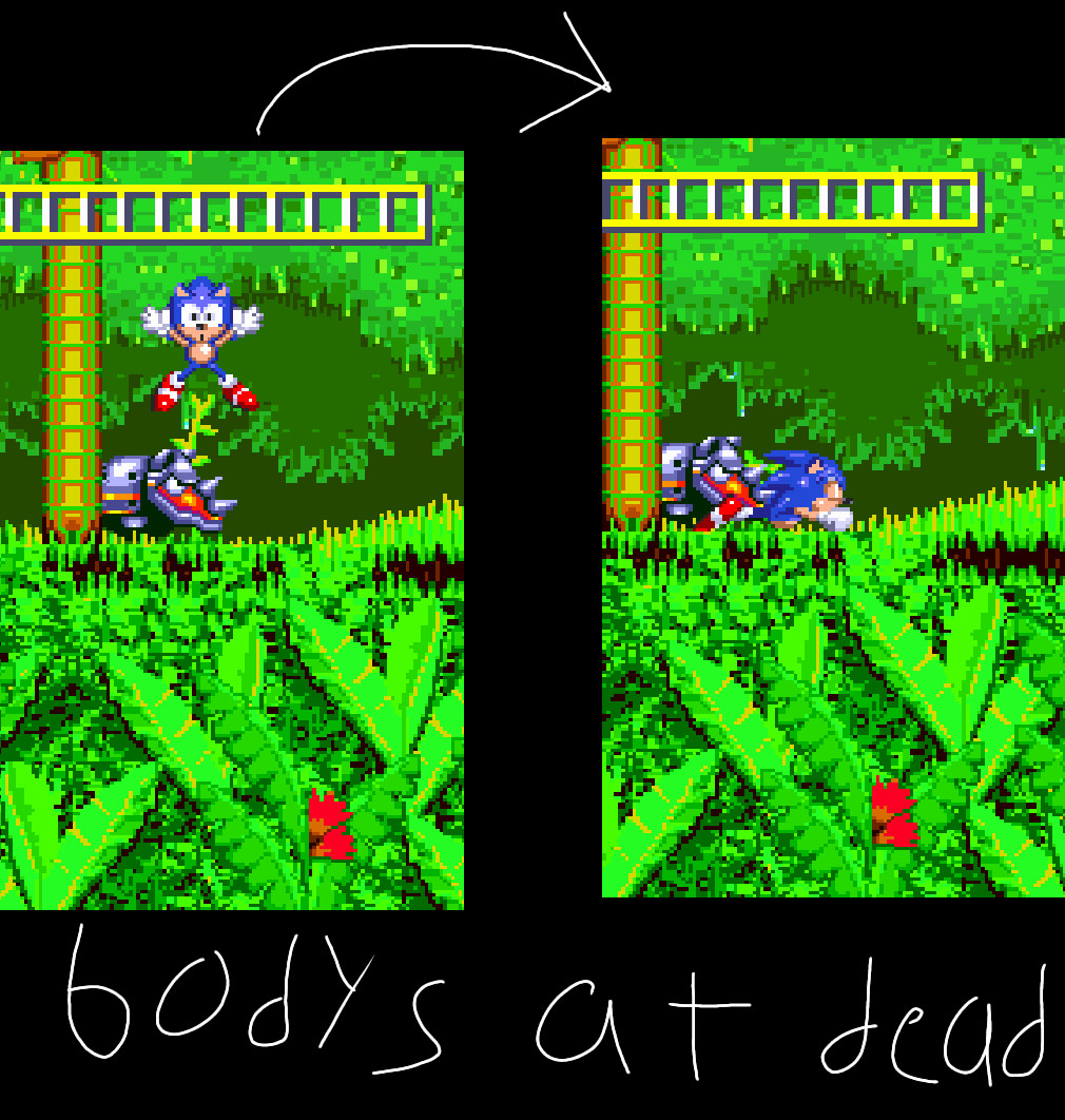 Sonic Body at death Work In Progress for Sonic 3 A.I.R. | S3AIR Works ...
