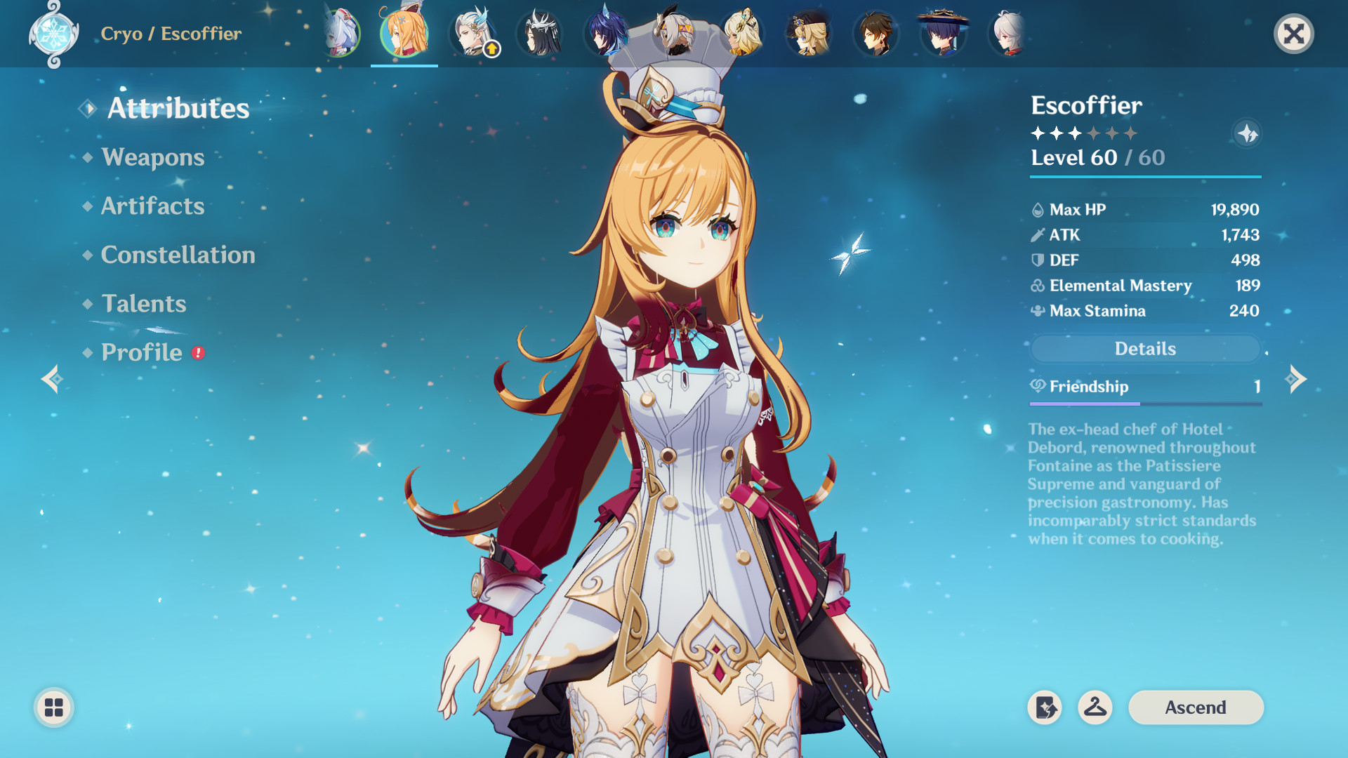 Dirt's Covered up Escoffier Work In Progress for Genshin Impact | GI Works In Progress