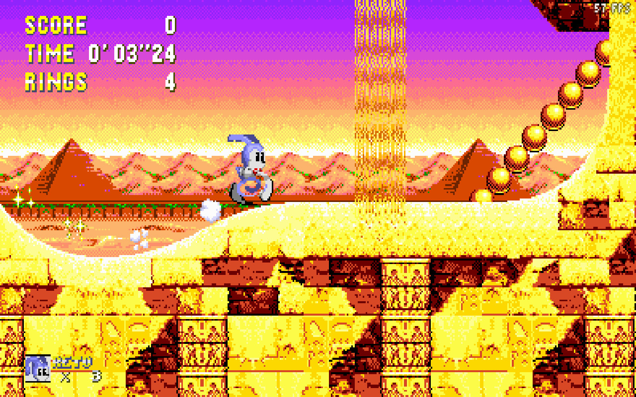 Improved sky for Sandopolis act 1 & 2 Work In Progress for Sonic 3 A.I ...