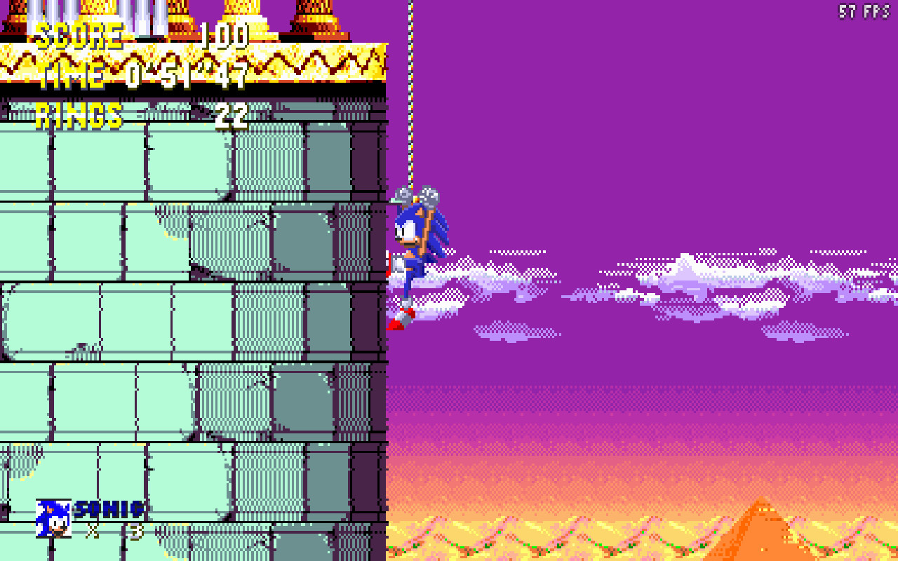 Improved sky for Sandopolis act 1 & 2 Work In Progress for Sonic 3 A.I ...