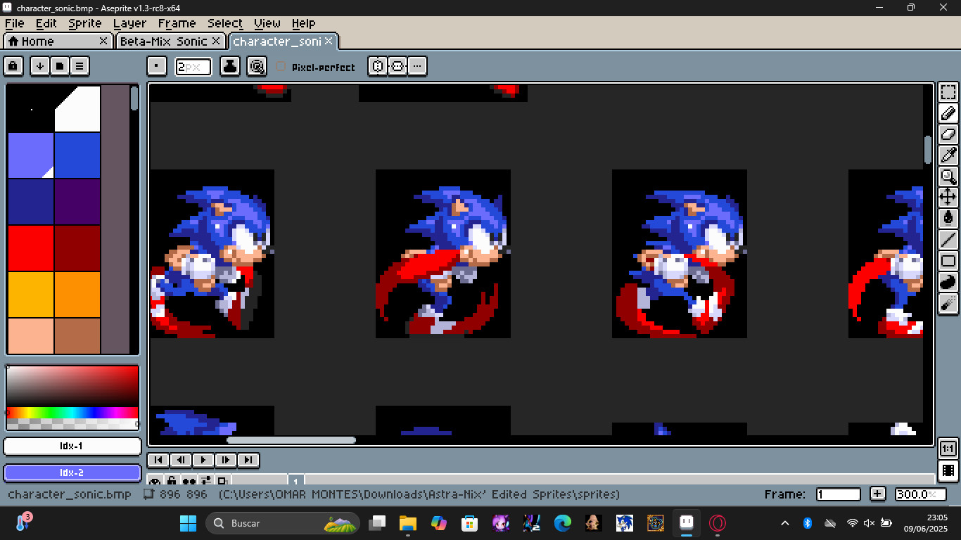 Sonic 3 Beta-Mix Sonic Sprites Work In Progress for Sonic 3 A.I.R ...